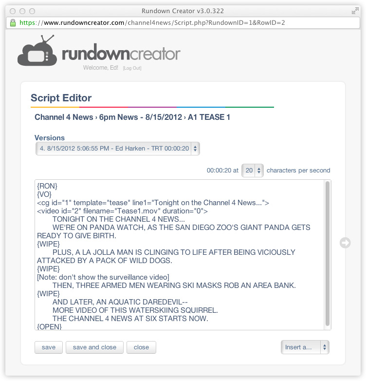 Script Formatting | Rundown Creator | broadcast television rundown software Script Formatting | Rundown Creator | broadcast television rundown software