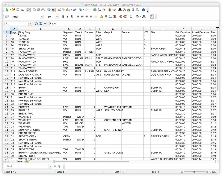Exporting Rundowns to Spreadsheet Programs like Microsoft Excel ... Exporting Rundowns to Spreadsheet Programs like Microsoft Excel ...